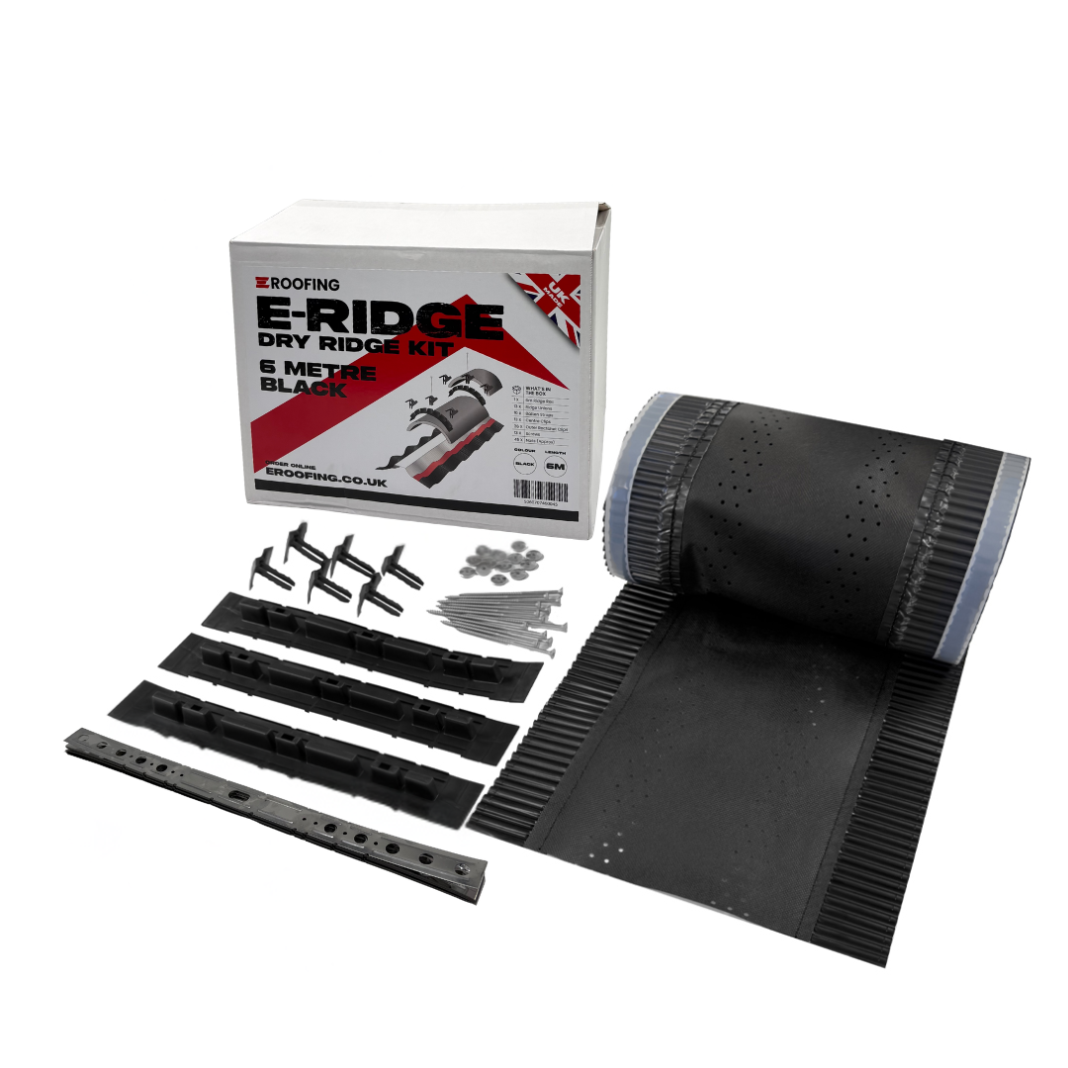 ERidge Dry Fix Ridge System Black – 6m Kit - ERoofing