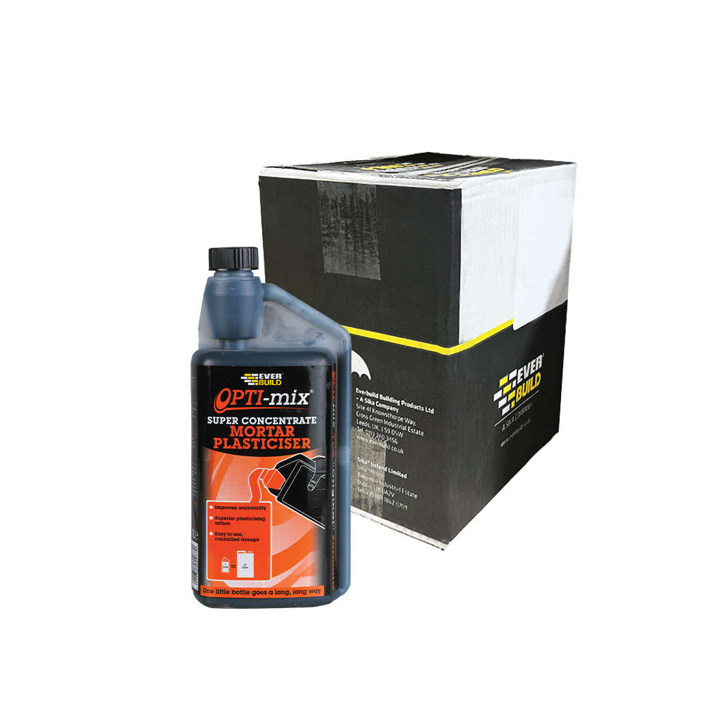 Everbuild Opti-Mix Mortar Plasticiser - 1 Litre (Box of 12) - ERoofing