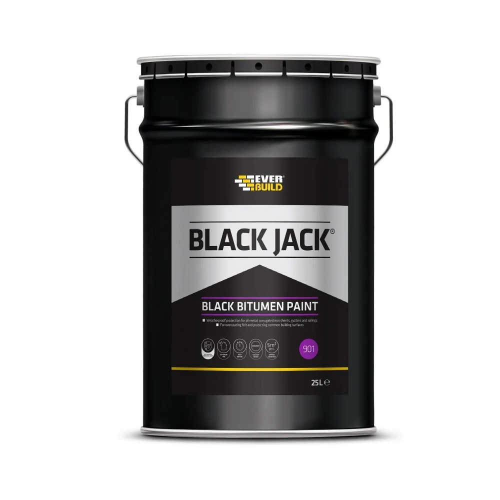 Everbuild Black Jack 901 Black Bitumen Paint – 25 Litre - ERoofing