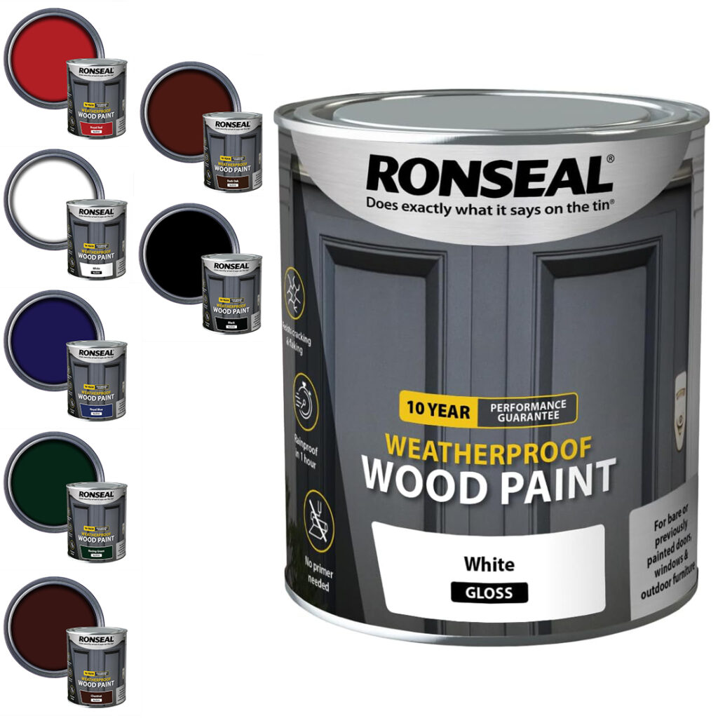 Ronseal 10 Year Weatherproof Wood Paint - Gloss 750ml - ERoofing