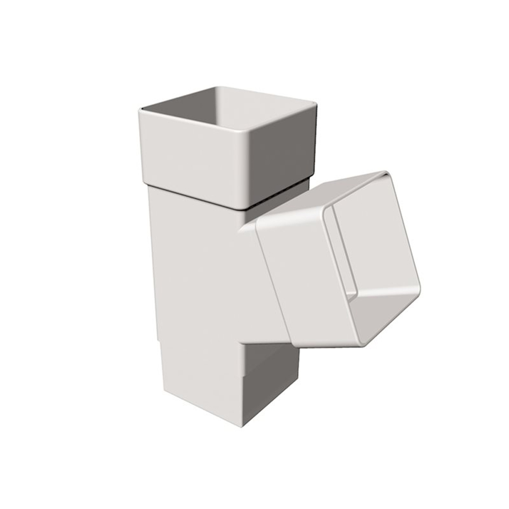 Freeflow 65mm Square Gutter Drain Pipe 112° Branch - White - ERoofing