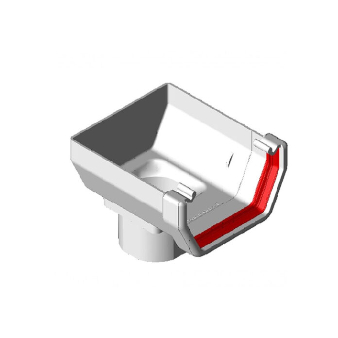 Freeflow Square Gutter System Stopend Outlet - White - ERoofing