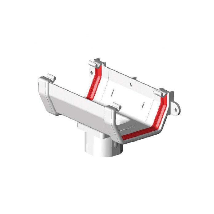Freeflow Square Gutter System Running Outlet - White - ERoofing