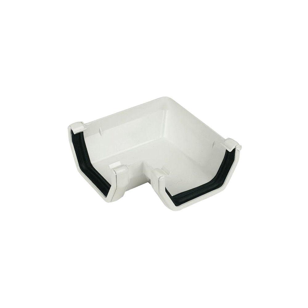 FloPlast Square Gutter 90° Bend - White - ERoofing