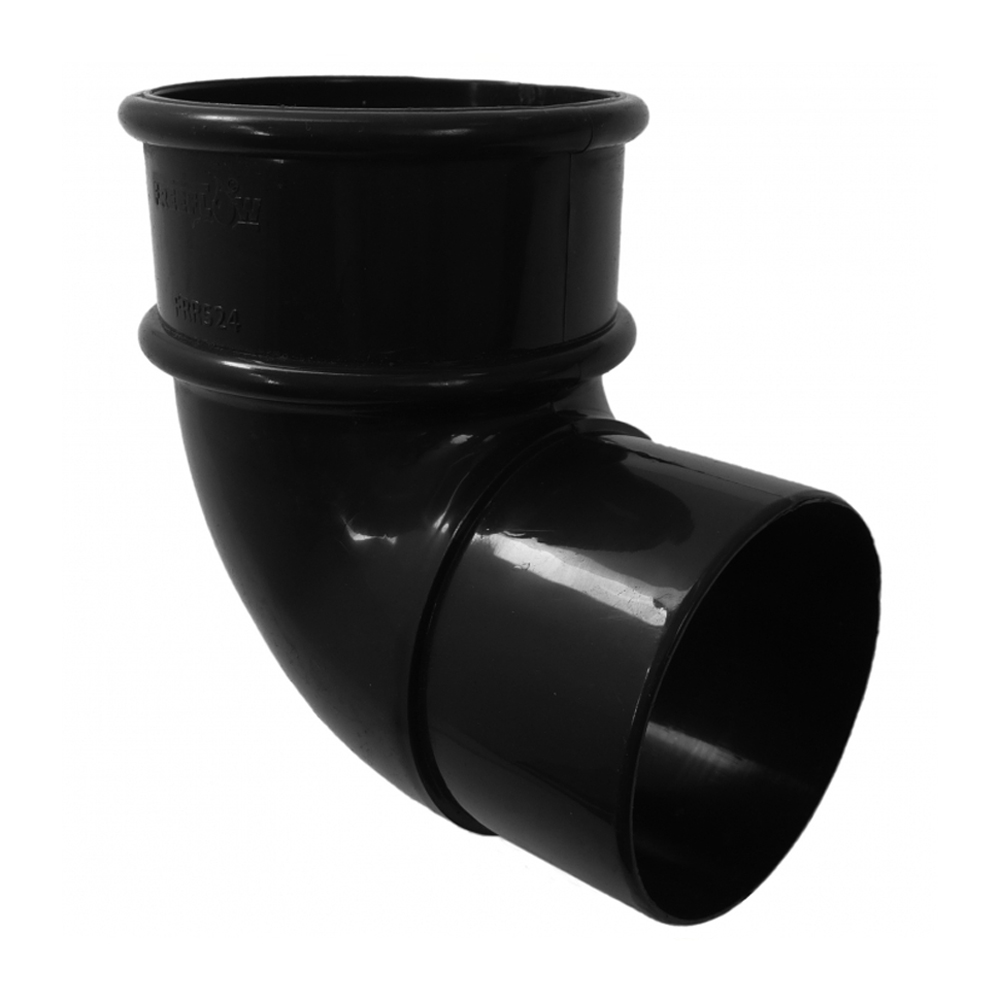 FreeFlow Gutter Drain 90° Offset Bend - Black - ERoofing