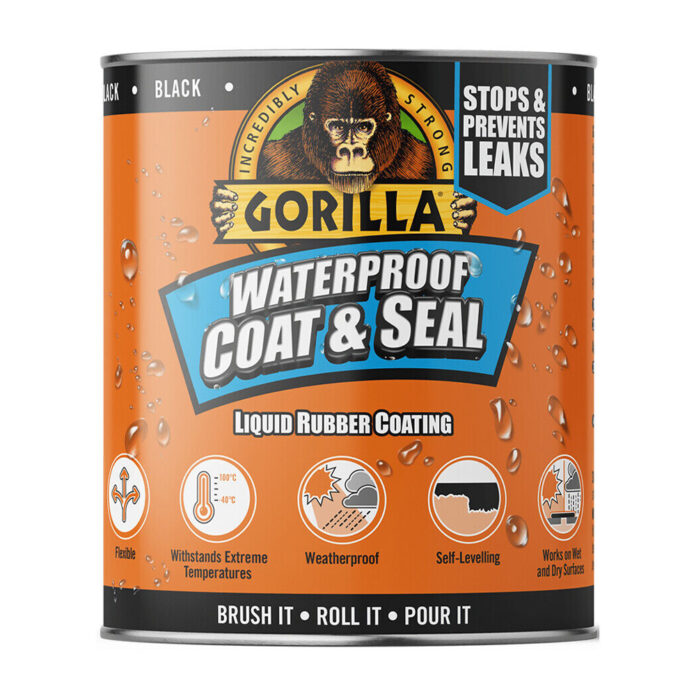 Gorilla Waterproof Coat & Seal Liquid Rubber Coating - Black 473ml ...