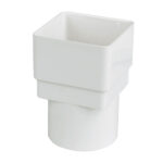FloPlast Square to Round Downpipe Adaptor - White - ERoofing